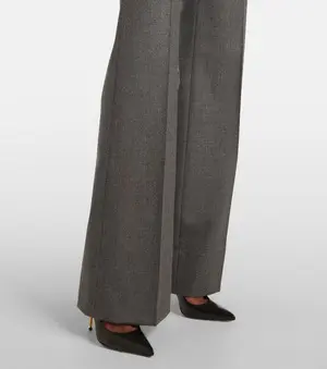 TOM FORD High-rise Bootcut Wool Trousers - Grey