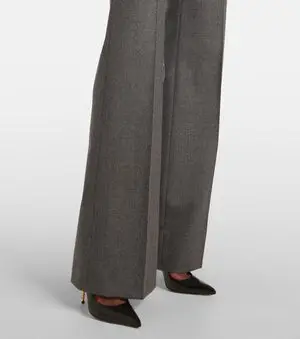 TOM FORD High-rise Bootcut Wool Trousers - Grey