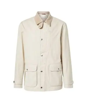 Brunello Cucinelli Corduroy-trimmed Gabardine Field Jacket
