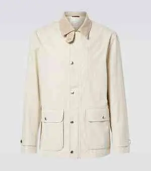 Brunello Cucinelli Corduroy-trimmed Gabardine Field Jacket