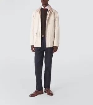 Brunello Cucinelli Corduroy-trimmed Gabardine Field Jacket