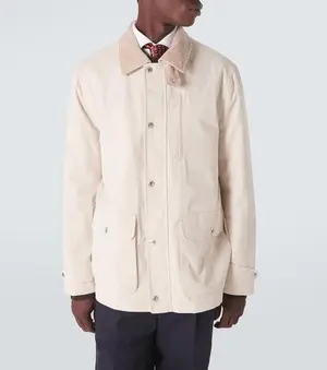 Brunello Cucinelli Corduroy-trimmed Gabardine Field Jacket