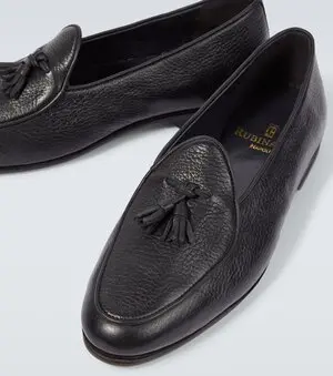 Rubinacci Marphy Leather Loafers - Black