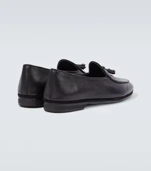 Rubinacci Marphy Leather Loafers - Black