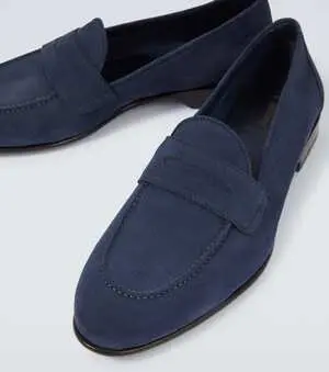 Brioni Appia Leather Penny Loafers - Blue