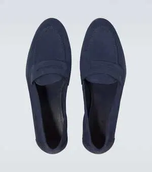 Brioni Appia Leather Penny Loafers - Blue