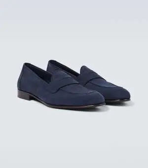 Brioni Appia Leather Penny Loafers - Blue