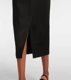 Blumarine Mesh And Satin Midi Dress