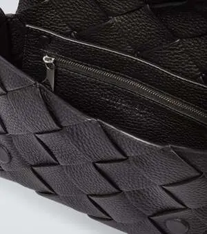 Bottega Veneta Diago Intreccio Leather Crossbody Bag - Black
