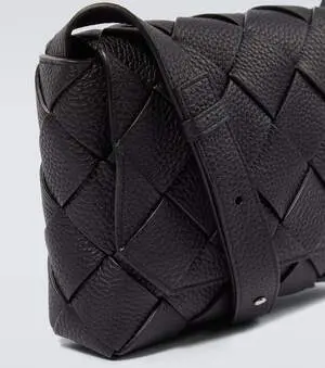 Bottega Veneta Diago Intreccio Leather Crossbody Bag - Black