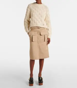 Chloé Saharienne Cotton Gabardine Cargo Skirt