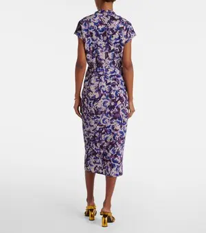 Dries Van Noten Printed Midi Dress - Blue