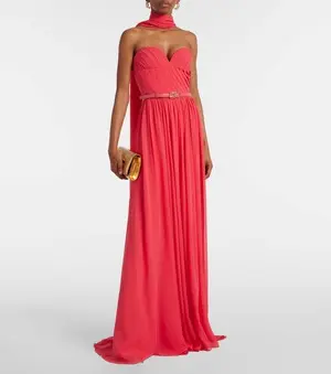 Elie Saab Scarf-detail Gown - Pink