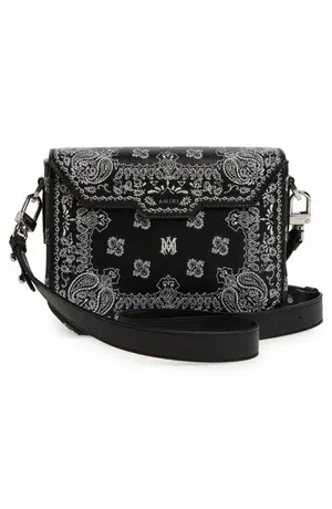 Amiri Monogram Paisley Leather Crossbody Bag
