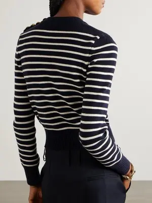 AMI Paris Striped Merino Wool-blend Sweater