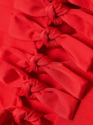 Coperni Strapless Knotted Cutout Midi Dress - Red