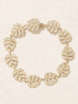 SYDNEY EVAN Monstera Leaf Diamond Bracelet