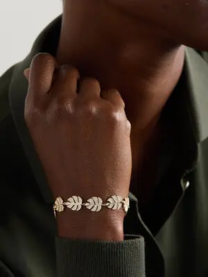 SYDNEY EVAN Monstera Leaf Diamond Bracelet