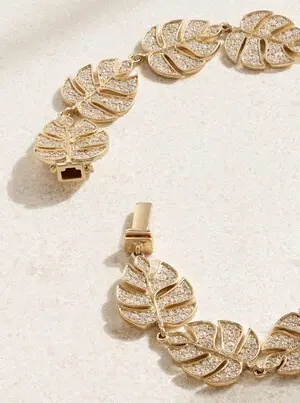SYDNEY EVAN Monstera Leaf Diamond Bracelet
