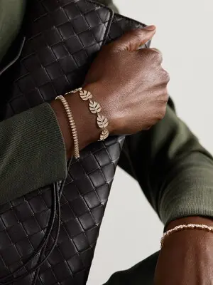 SYDNEY EVAN Monstera Leaf Diamond Bracelet