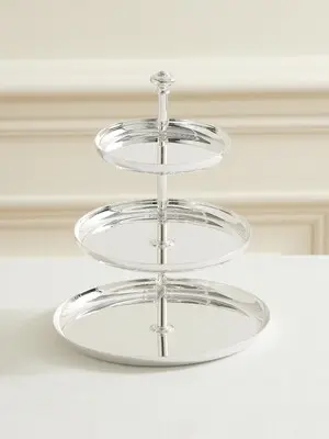 Christofle Albi Three-tier -plated Dessert Stand - Silver
