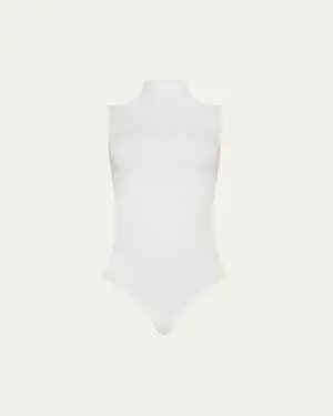 Wolford Sleeveless Mock-neck String Bodysuit - White