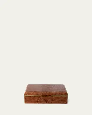 Aerin Classic Croc Leather Desk Box