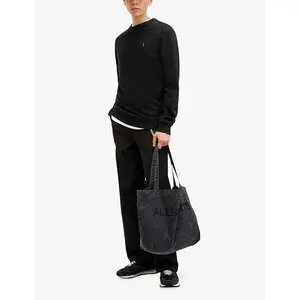 ALLSAINTS Raven Logo-embroidered Cotton Sweatshirt - Black