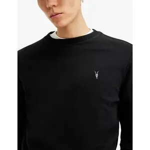ALLSAINTS Raven Logo-embroidered Cotton Sweatshirt - Black