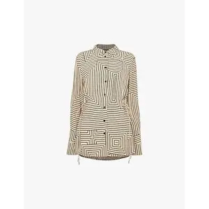 Whistles Angled-stripe Side-tie Woven Shirt