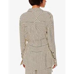 Whistles Angled-stripe Side-tie Woven Shirt