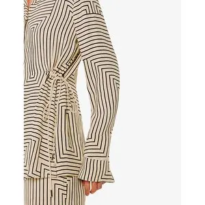 Whistles Angled-stripe Side-tie Woven Shirt
