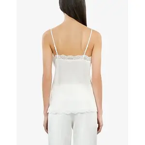 The Kooples Lace-embroidered Silk Top - Ecru