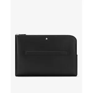 Montblanc Sartorial Logo-embellished Leather Laptop Case - Black