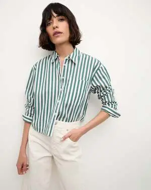 Veronica Beard Maia Striped Shirt Pine