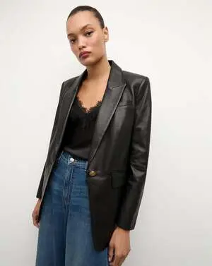 Veronica Beard Vega Leather Dickey Jacket