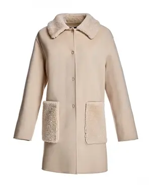 MAXIMILIAN Wool-blend Walking Coat - Almond