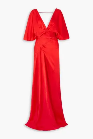 CORTANA Martina Open-back Draped Maxi Wrap Dress