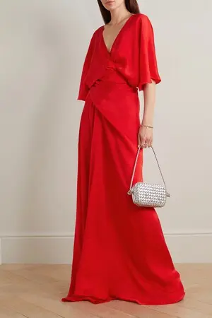 CORTANA Martina Open-back Draped Maxi Wrap Dress