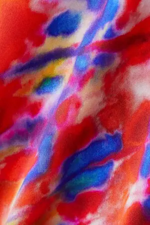 Saloni Venyx Lea Tie-dyed Silk Midi Dress - Orange