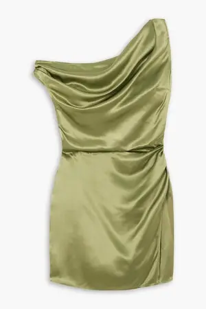 green emerald velvet dress Daphne Sage Satin Mini Dress - 12 main image 0