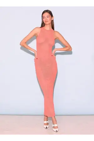 FLEUR DU MAL Lace Pointelle Maxi Dress