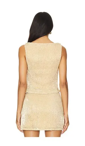LOVERS AND FRIENDS Selma Embellished Top - Gold
