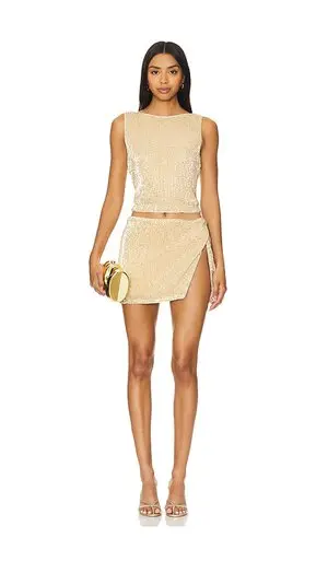 LOVERS AND FRIENDS Selma Embellished Top - Gold