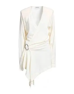 Attico Mini Wool Wrap Dress - Ivory