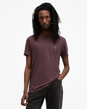 ALLSAINTS Tonic Crew Neck Slim Ramskull T-shirt Beet Red