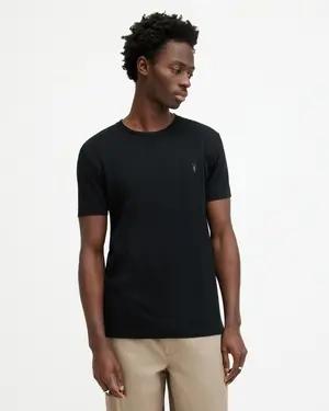 ALLSAINTS Tonic Crew Neck Slim Ramskull T-shirt Jet Black