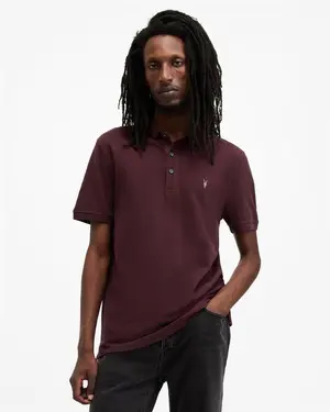 ALLSAINTS Reform Short Sleeve Polo Shirt Mars Red