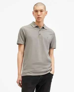 ALLSAINTS Reform Short Sleeve Polo Shirt Radio Grey