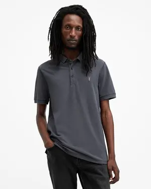 ALLSAINTS Reform Short Sleeve Polo Shirt Smith Blue